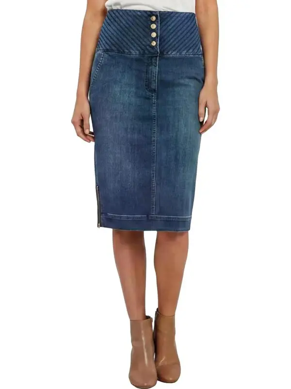 Elisabetta Franchi Denim Midi Skirt - Blue