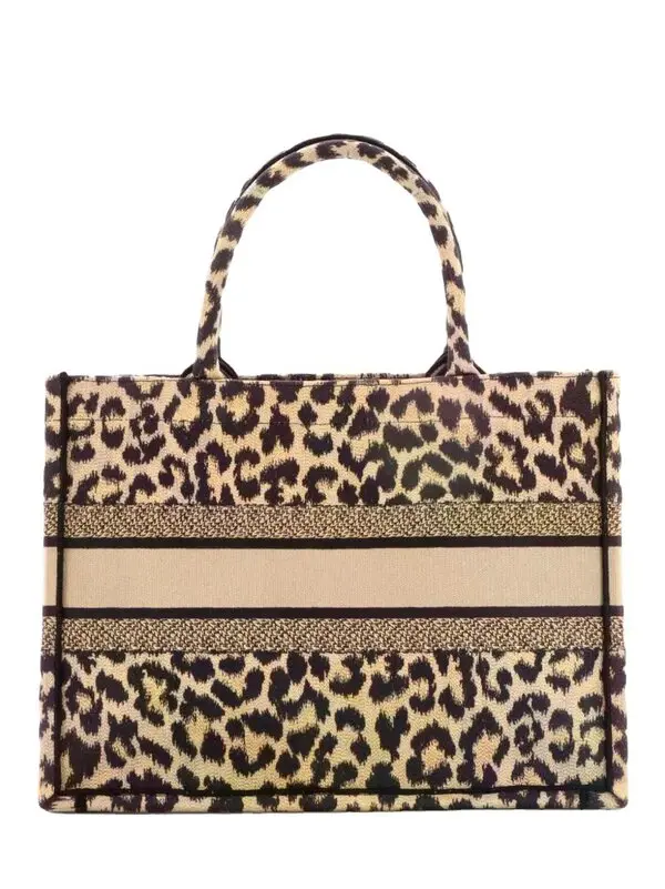 Dior Book Mizza Embroidered Canvas Medium Tote Bag - Brown