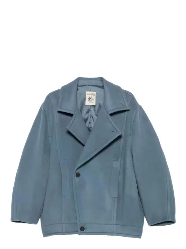 SEMICOUTURE Double-breasted Notch-lapel Coat - Blue