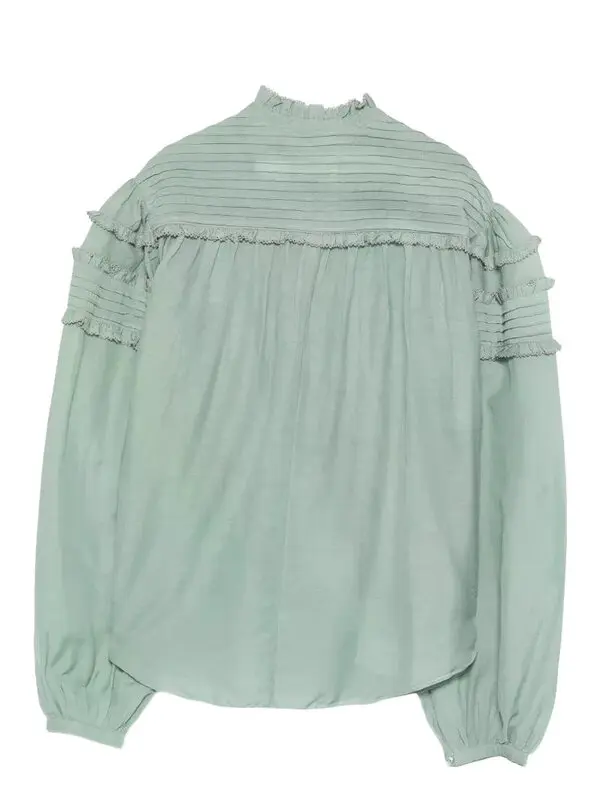 MARANT ETOILE Doane Ruffled Pleated Blouse - Green