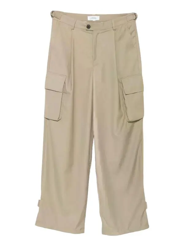 FOUND Pleated Detail Button-tab Cargo Pants - Green