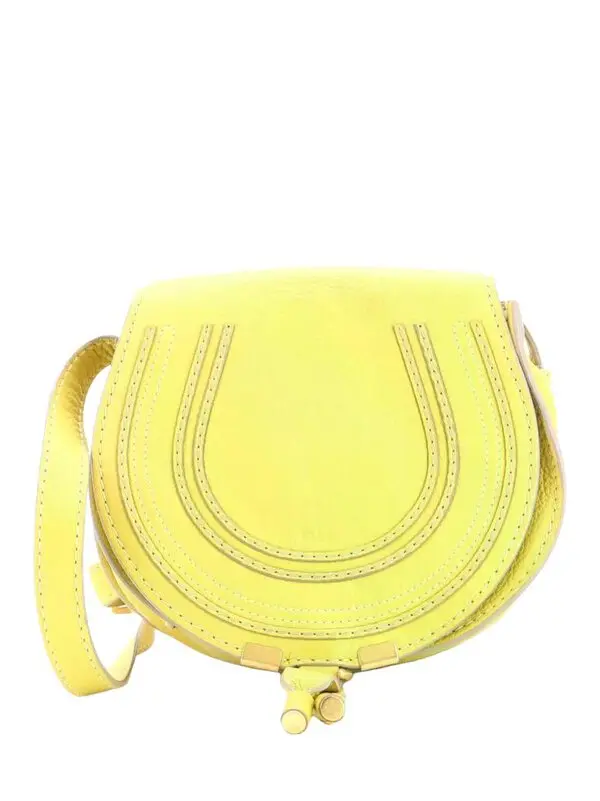 Chloé Marcie Leather Small Crossbody Bag - Yellow