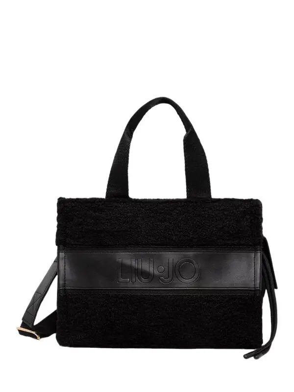 Liu Jo Small Teddy Tote Bag With Embossed Logo - Black