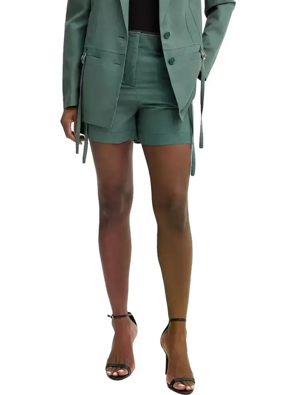 Patrizia Pepe Logo-plaque Strap-detail Shorts - Green
