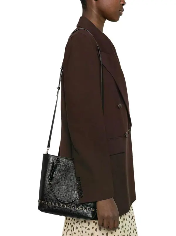 Valentino Garavani Rockstud Grained Leather Tote Bag - Black