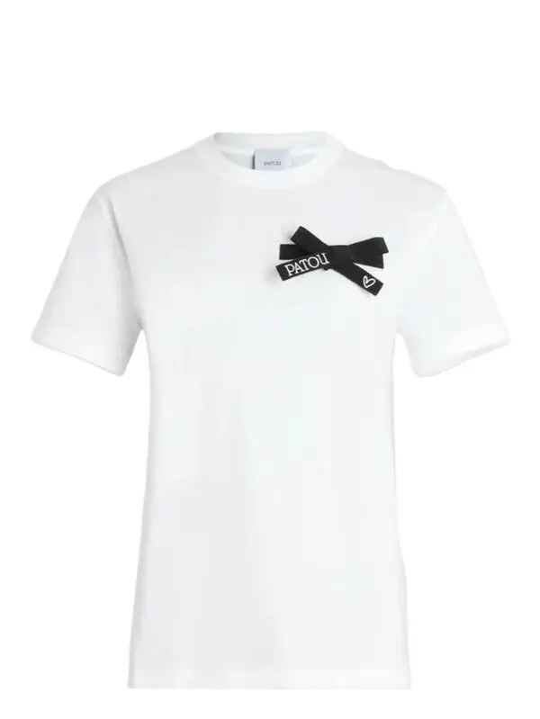 PATOU Bow Detailed Crewneck T-shirt - White