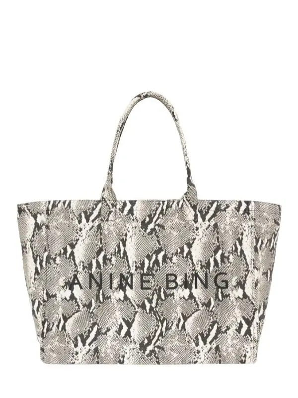 ANINE BING Python-print Tote Bag - Gray