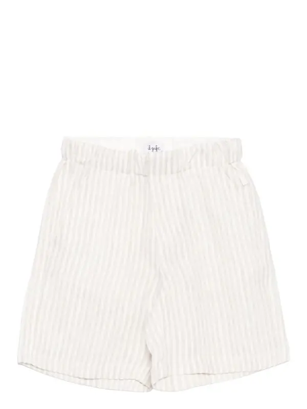 IL GUFO Striped Casual Shorts - Neutrals