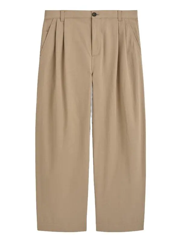 Cos Relaxed-fit Barrel-leg Utility Pants - Beige