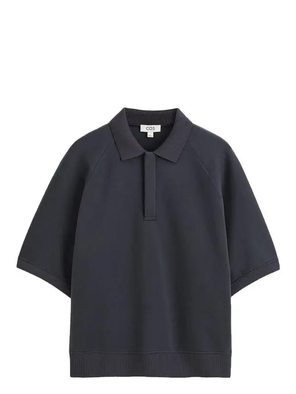 Cos Scuba-jersey Polo Shirt - Navy