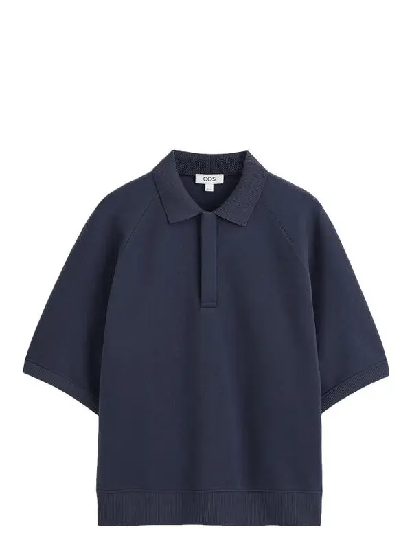 Cos Scuba-jersey Polo Shirt - Navy