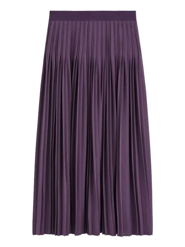 Cos Pleated Crepe Midi Skirt - Purple