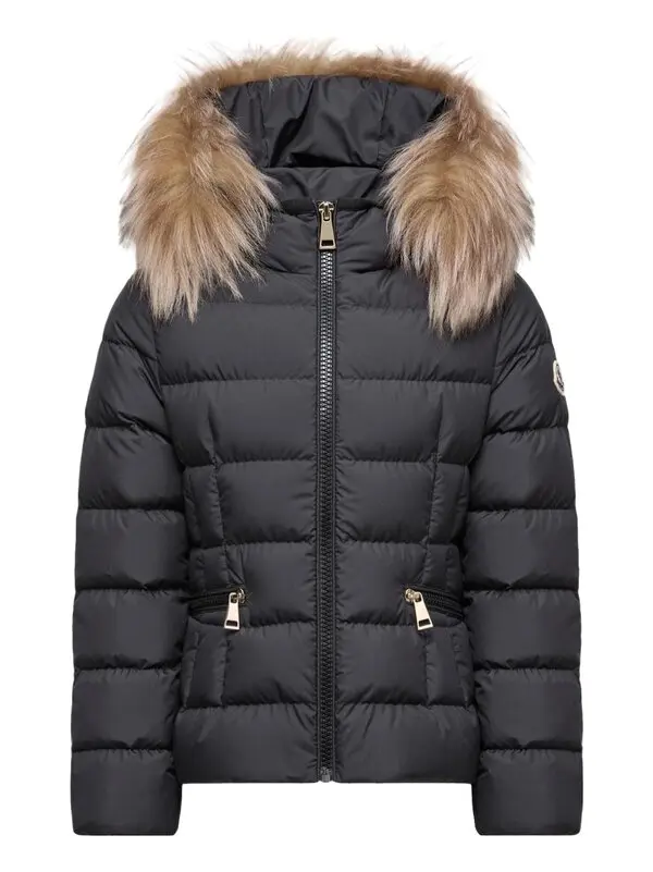 Moncler Boedette Hooded Shearling-trimmed Down Jacket - Black
