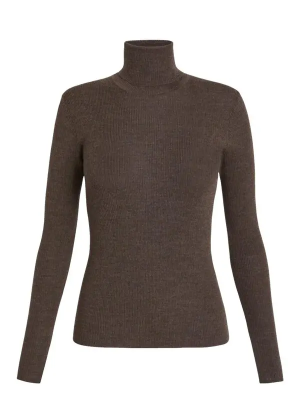 P.a.r.o.s.h Ribbed Turtleneck Knitwear - Brown