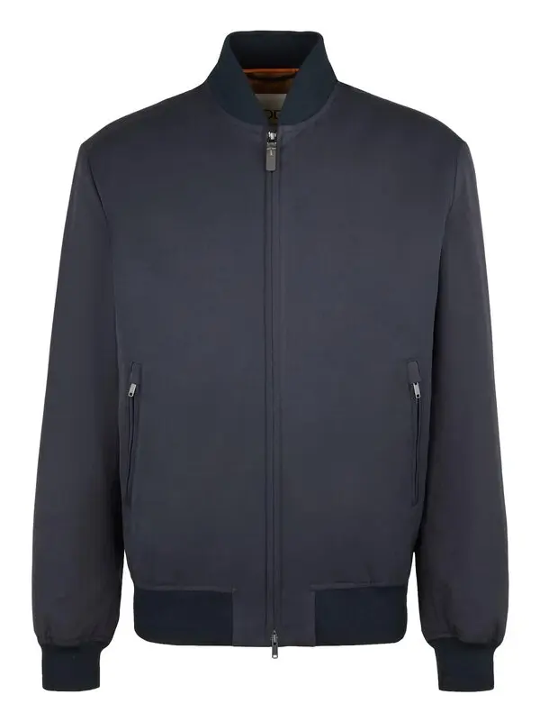TOD'S Brera Bomber Jacket In Soft Touch Microfiber - Blue