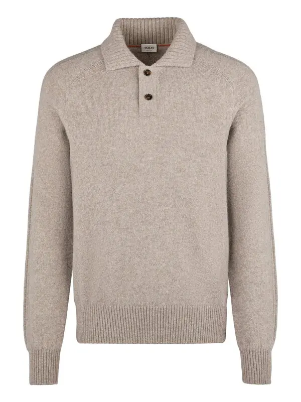TOD'S Polo Shirt In Alpaca And Cashmere - Grey