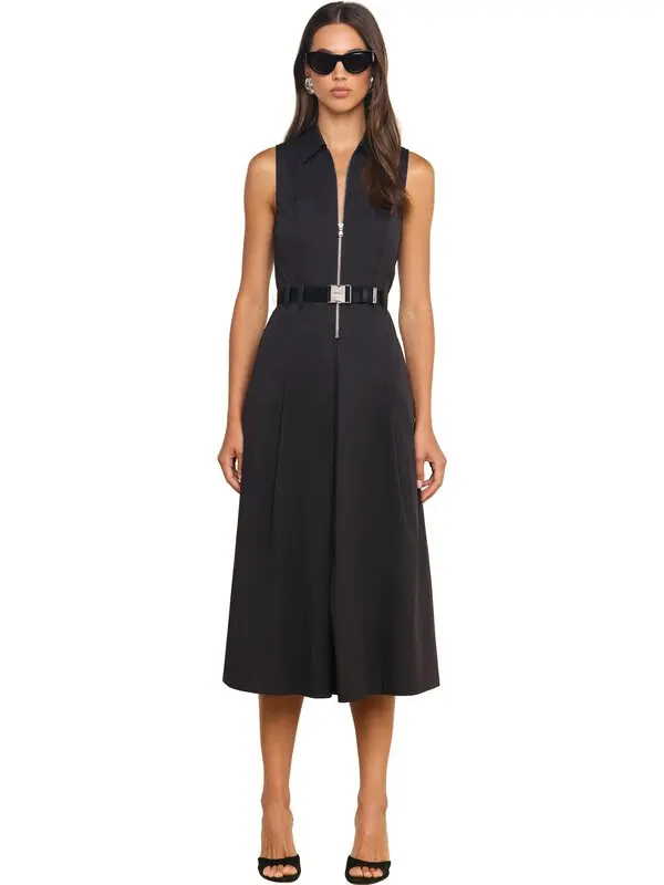 L'Agence Kolton Zip-up Belted Dress - Black