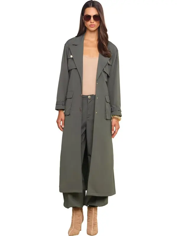 L'Agence Greer Nylon Jogger Pants - Ash Olive