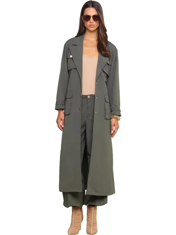 L'Agence Greer Nylon Jogger Pants - Ash Olive