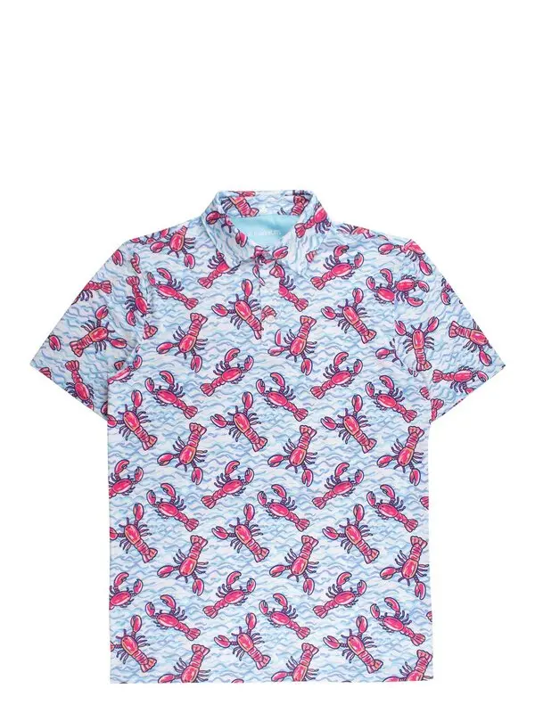 RUGGEDBUTTS Knit Short Sleeve Performance Polo - Blue Lobster Lagoon