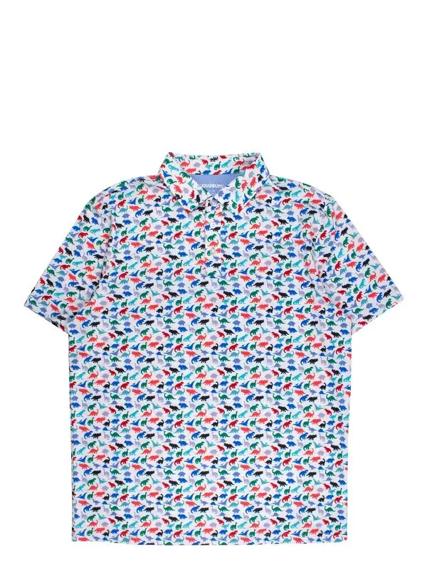 RUGGEDBUTTS Knit Short Sleeve Performance Polo - Dino Roar