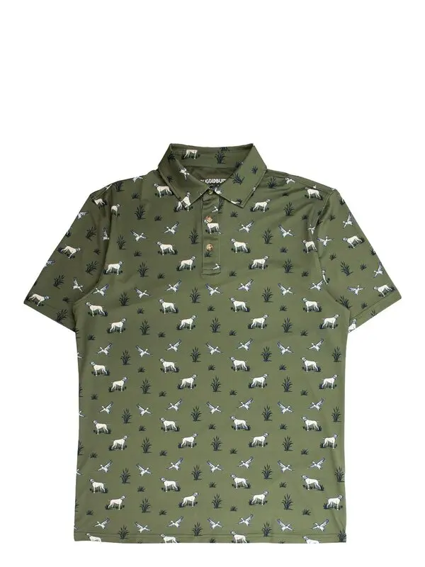RUGGEDBUTTS Knit Short Sleeve Performance Polo - Pond Pups