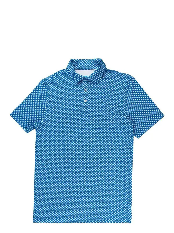 RUGGEDBUTTS Knit Short Sleeve Performance Polo - Tiny Blue Stars