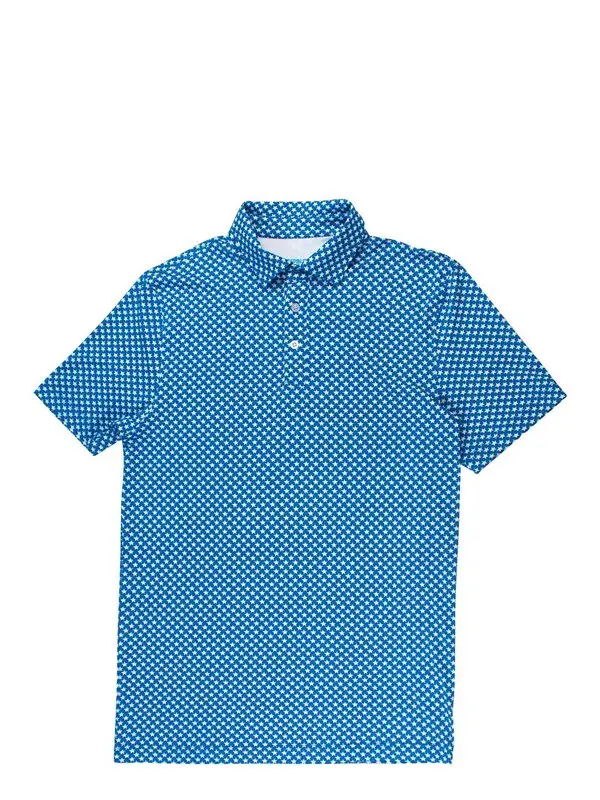 RUGGEDBUTTS Knit Short Sleeve Performance Polo - Tiny Blue Stars