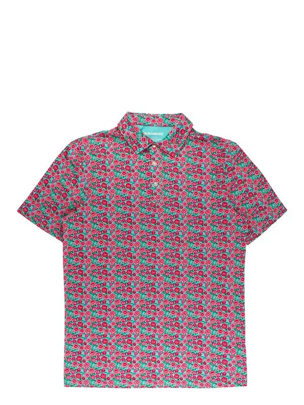 RUGGEDBUTTS Knit Short Sleeve Performance Polo - Tiny Bright Blossoms