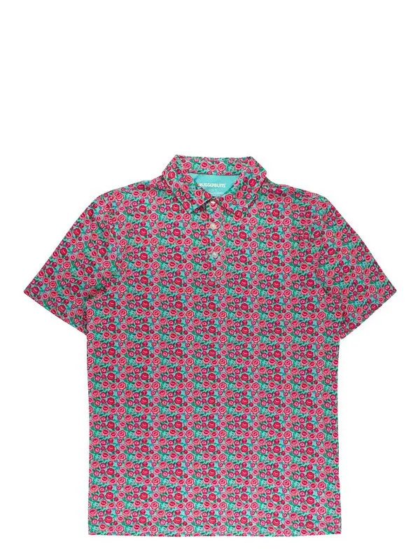 RUGGEDBUTTS Knit Short Sleeve Performance Polo - Tiny Bright Blossoms