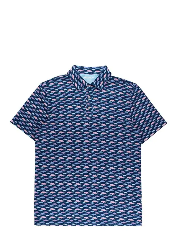 RUGGEDBUTTS Knit Short Sleeve Performance Polo - Tiny Whale Harbor