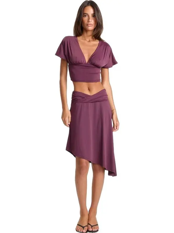 SASHA THERESE Winnie Midi Skirt - Wine