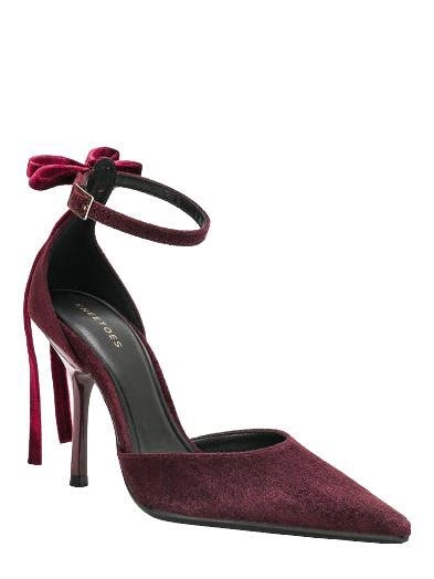 KNEETOES Soleia Heels With Ankle Tie And Stiletto Heel - Maroon