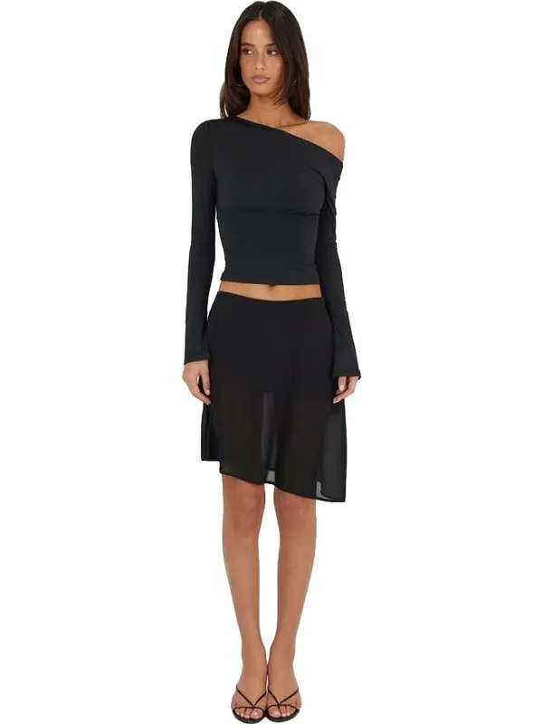 SASHA THERESE Bianca Midi Skirt - Black