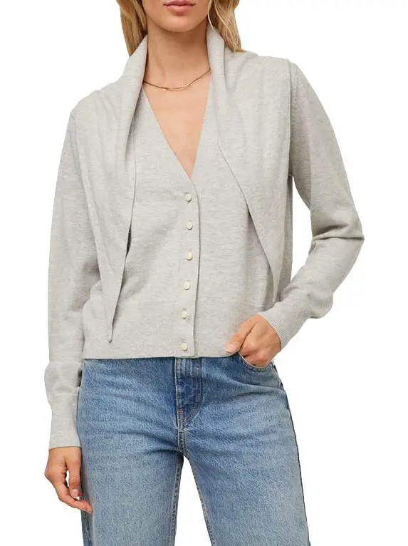 Fifteen Twenty Wren Scarf Cardigan - Light Gray