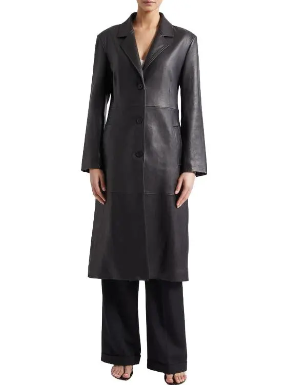 ARMA Leather Coat - Black