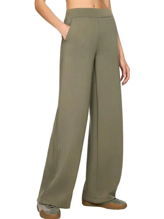 Spanx Pintuck High Waist Wide Leg Pants - Herb