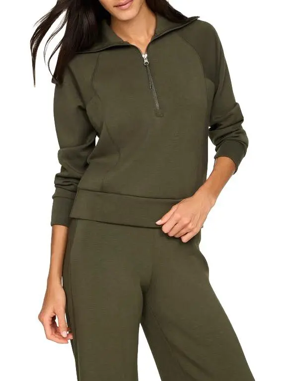 Spanx Airessentials Half Zip Sweatshirt - Monstera