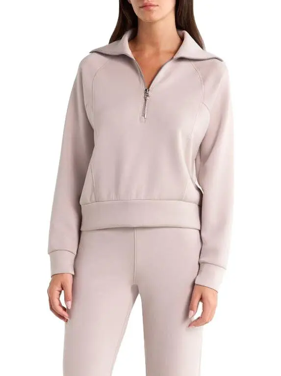 Spanx Airessentials Half Zip Sweatshirt - Mushroom