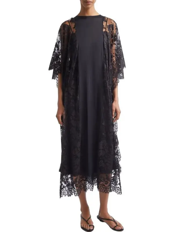 Zimmermann Valiant Silk & Lace Midi Dress - Black