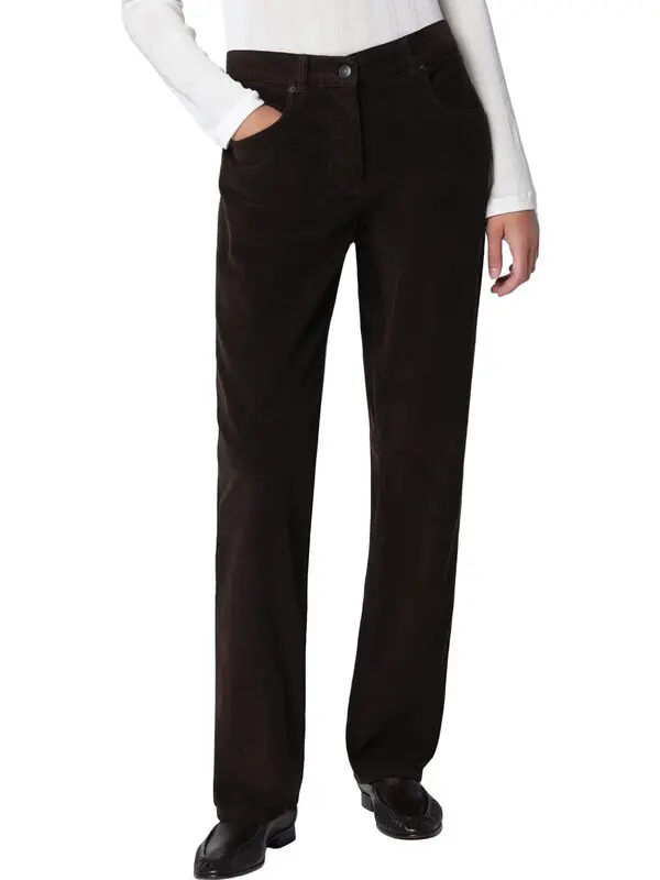 THE ROW Frava Trousers In Dark Corduroy - Brown