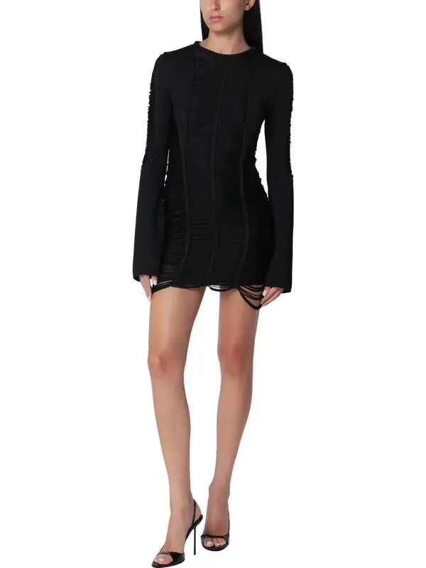Attico Viscose Mini Dress - Black