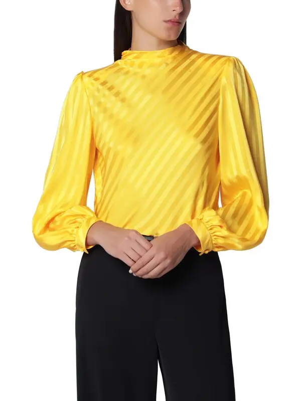 Valentino Garavani Vlogo Bright Narciso Jacquard Silk Top - Yellow