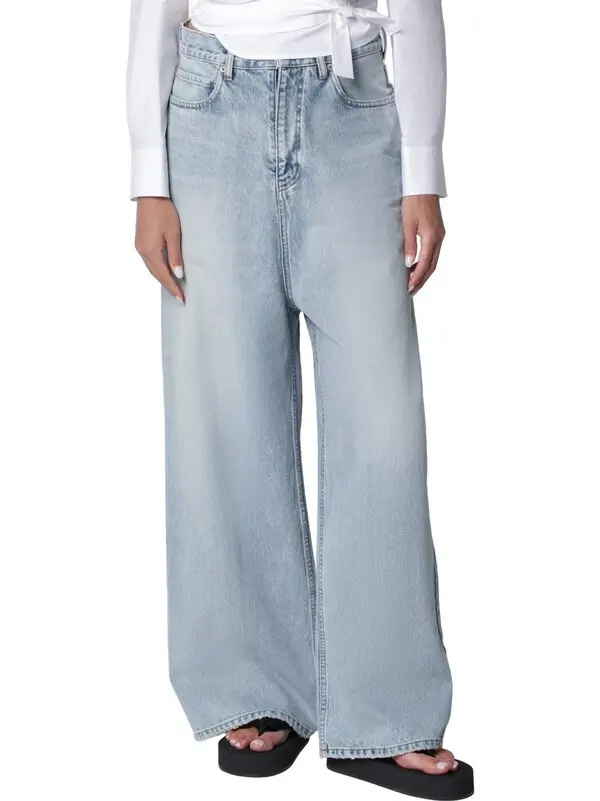 Balenciaga Wide-leg Light Cotton Jeans - Blue