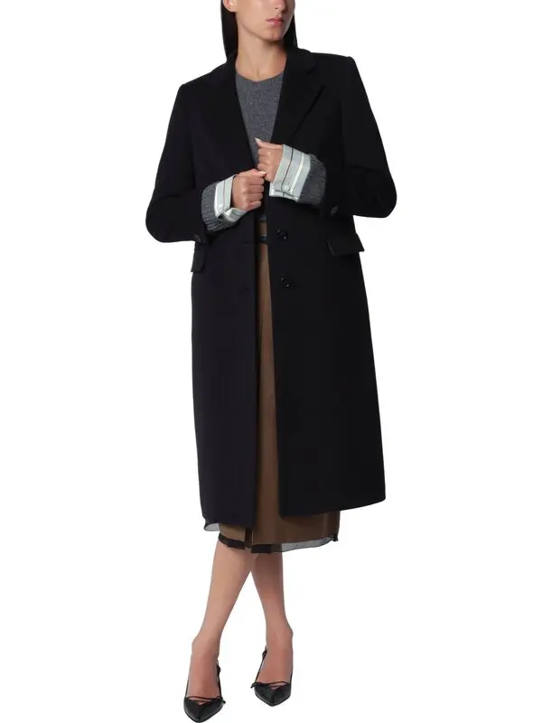 Tagliatore Single-breasted Coat In Wool Blend - Blue