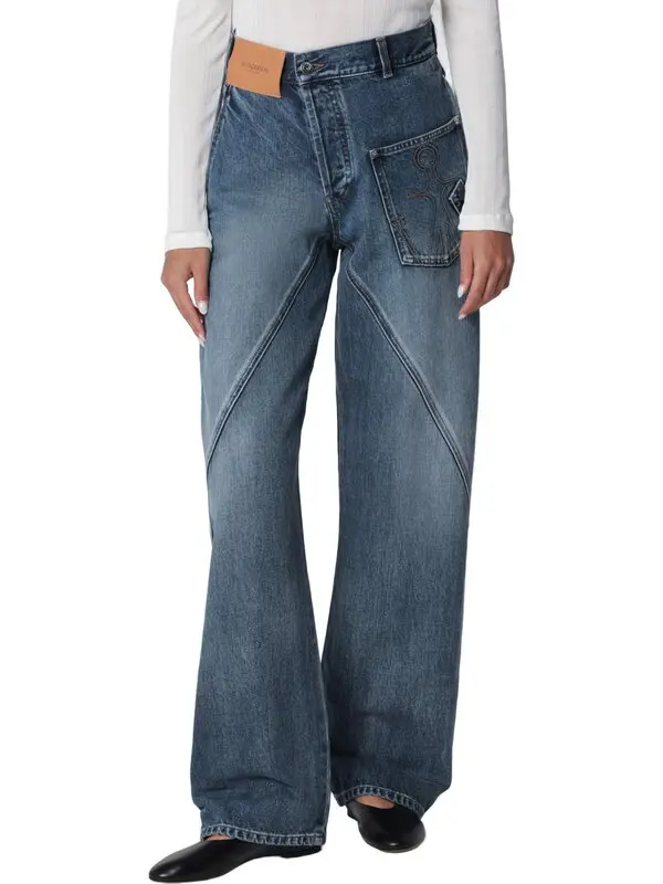 JW Anderson Workwear Twisted Mid Cotton Jeans - Blue