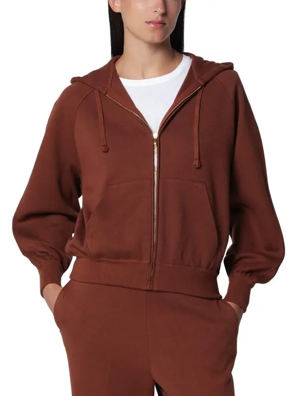 Loro Piana Brown Cotton Hoodie - Red