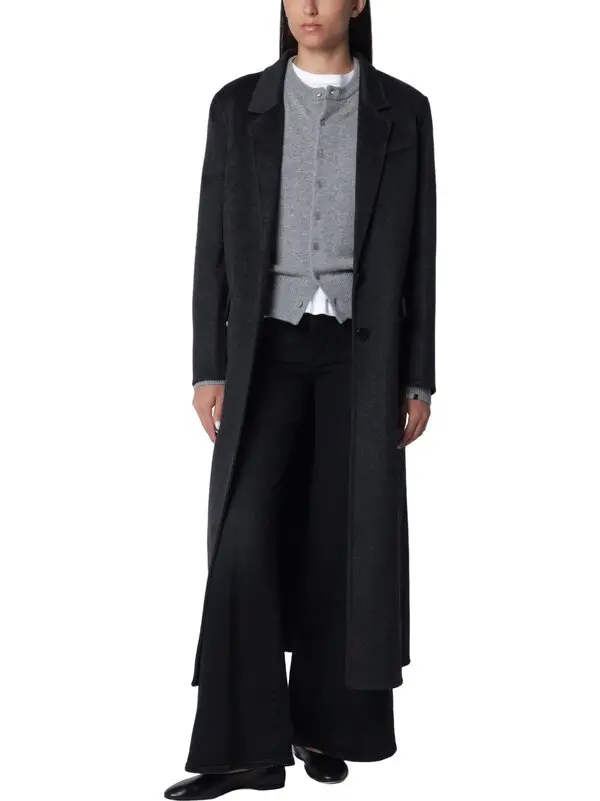 Isabel Marant Étoile Clesa Anthracite Wool And Cashmere Coat - Grey