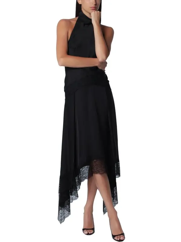 Andamane Tish Cupro Satin Maxi Dress - Black