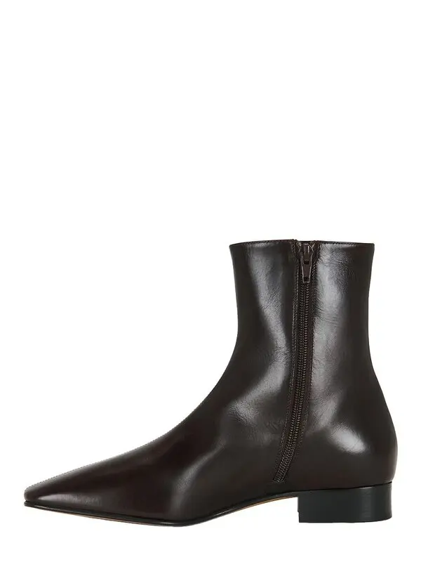 THE ROW Cindy Ankle Boots - Deep Brown